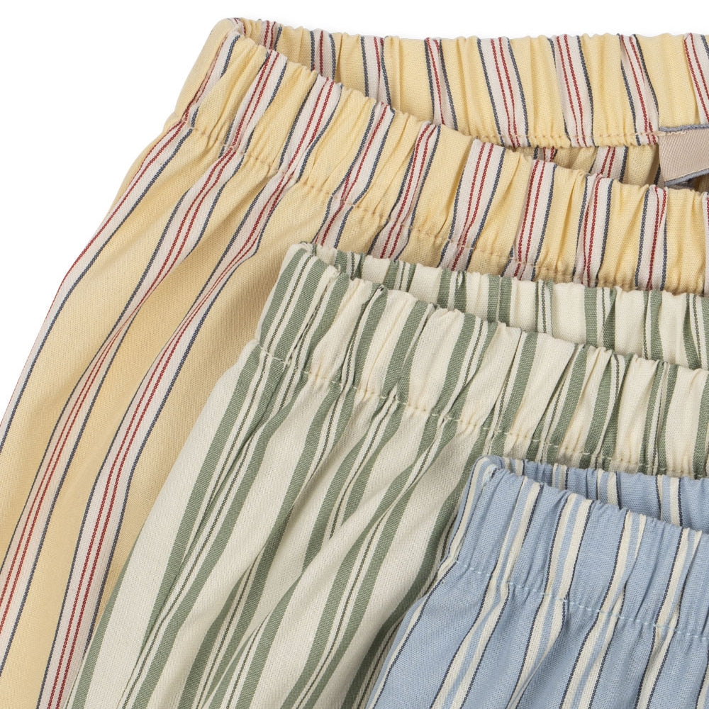 Konges Slojd Kinder korte broek Azur Soleil/Bleu/Basil Stripe 3-pack ...